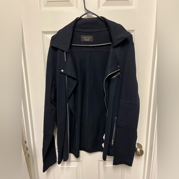 Zara | Jackets & Coats | Zara Jacket In Navy Blue | Poshmark